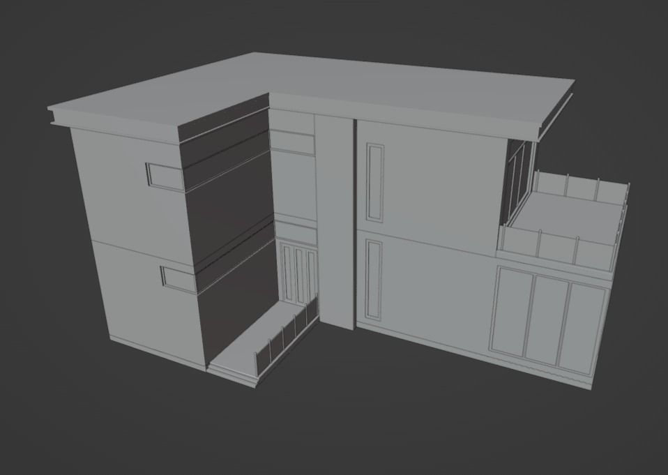 One-Story Residential Building 3D model | CGTrader