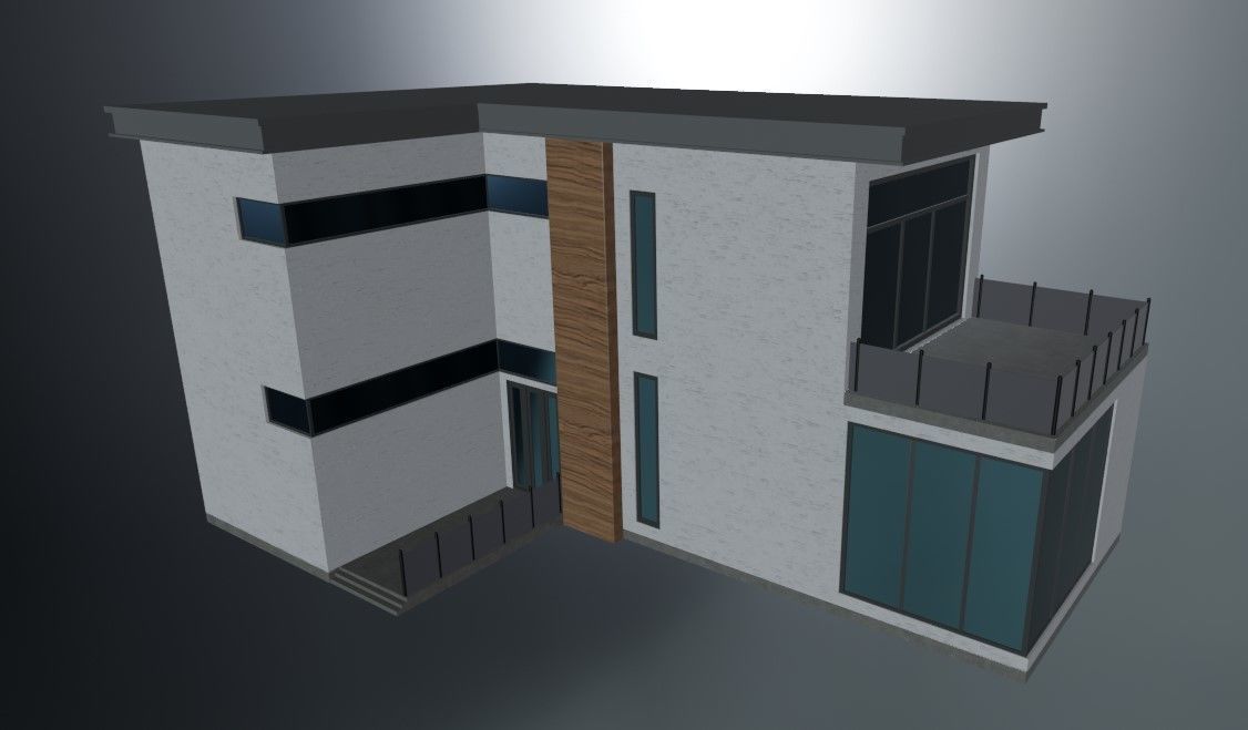 One-Story Residential Building 3D model | CGTrader