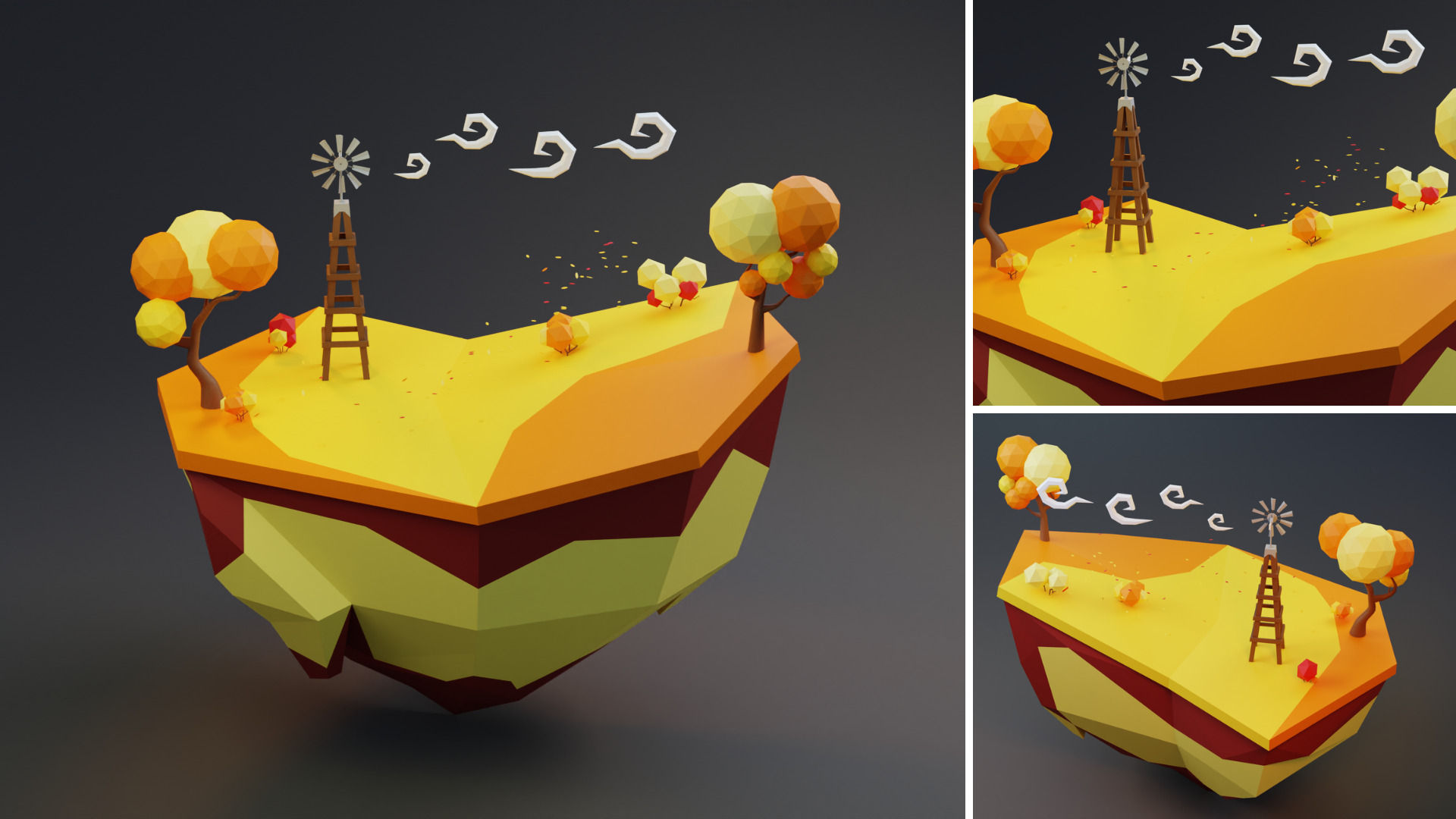 3D model Low Poly Worlds Islands Exteriors Pack 2 VR / AR / low-poly ...