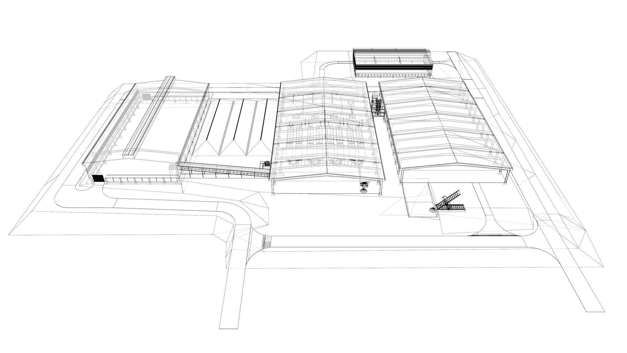 Concept layout for factory 3D model | CGTrader