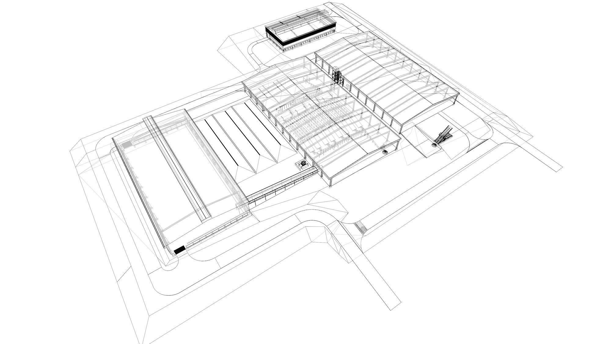 Concept layout for factory 3D model | CGTrader