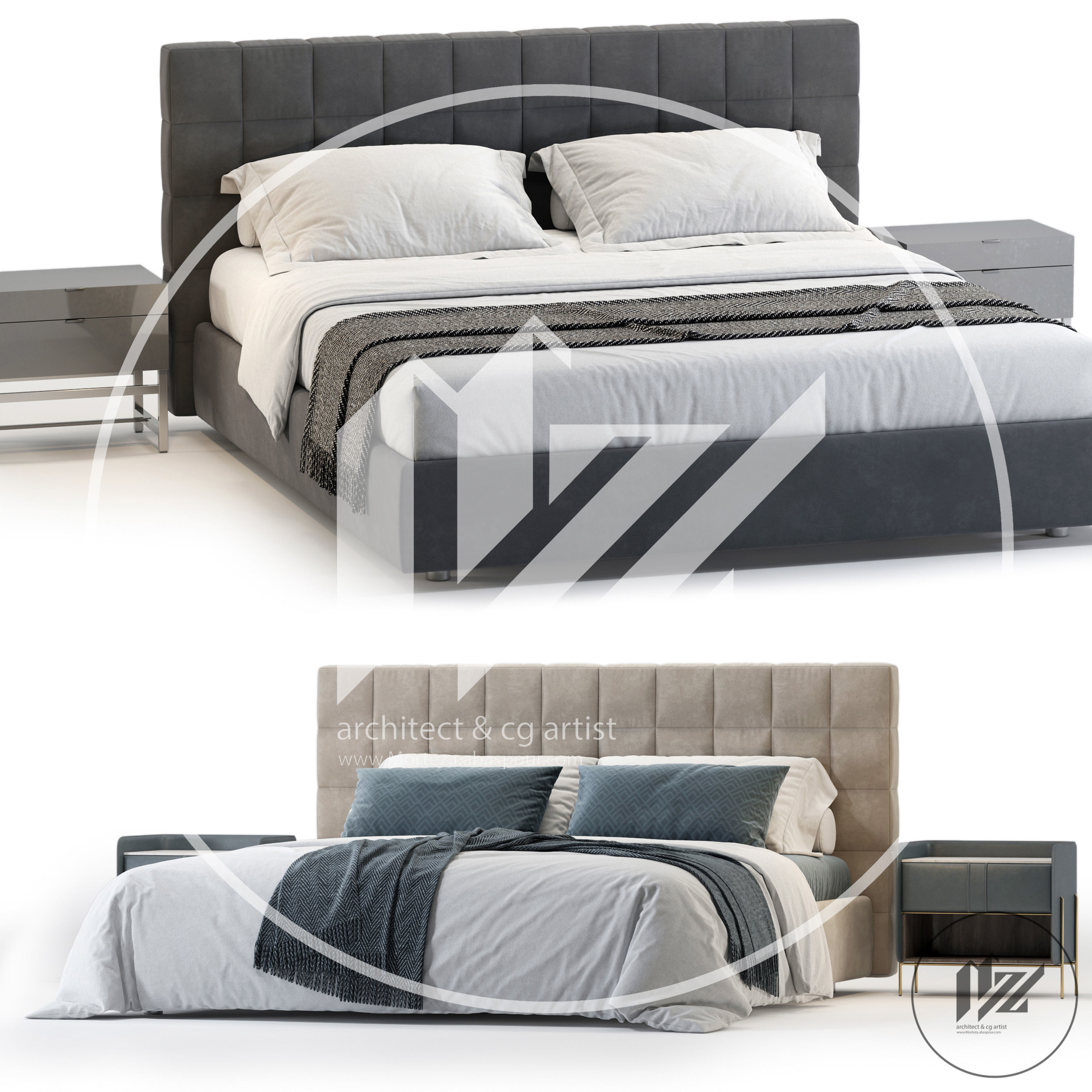 Flexteam CROSSING Bed 3D model | CGTrader