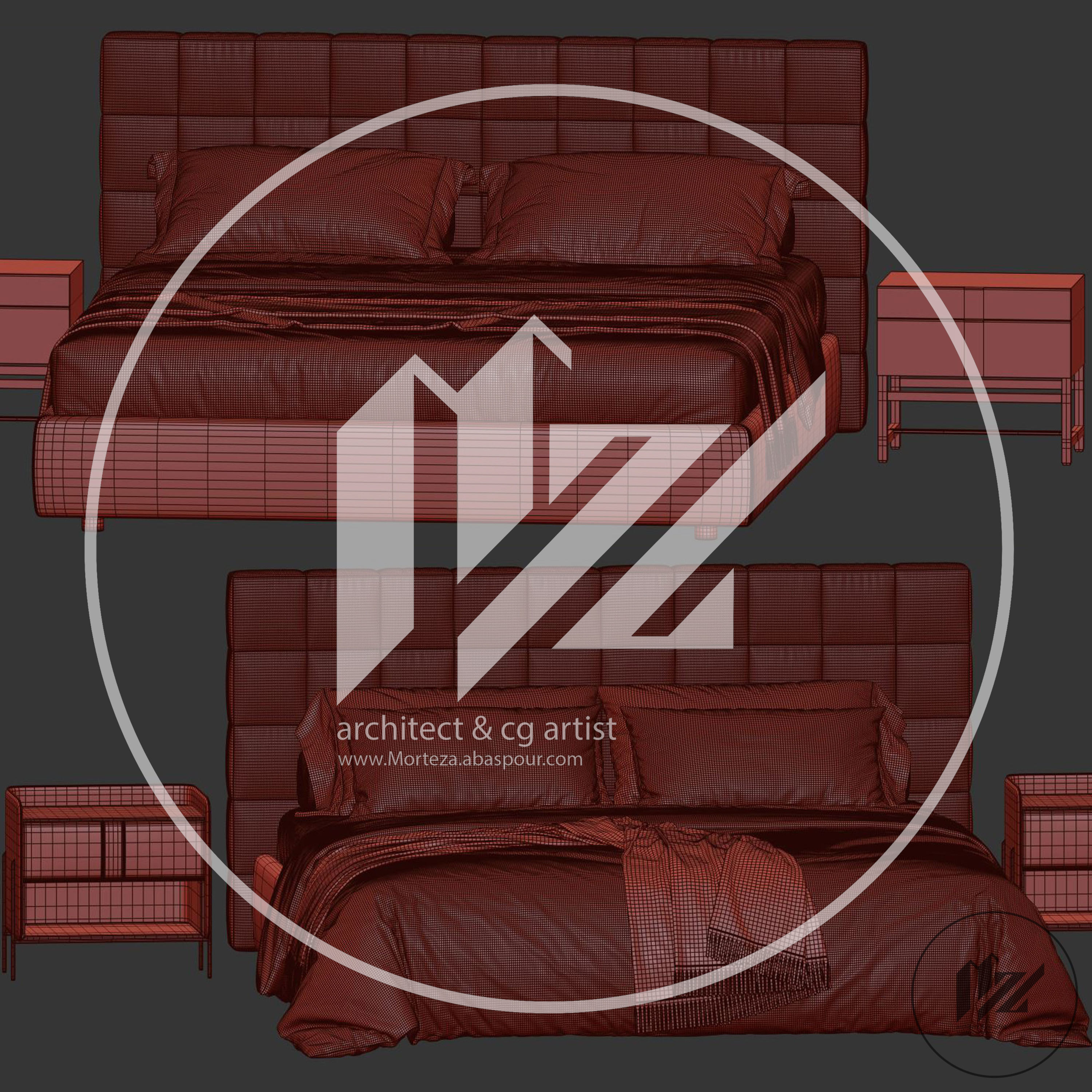 Flexteam CROSSING Bed 3D model | CGTrader