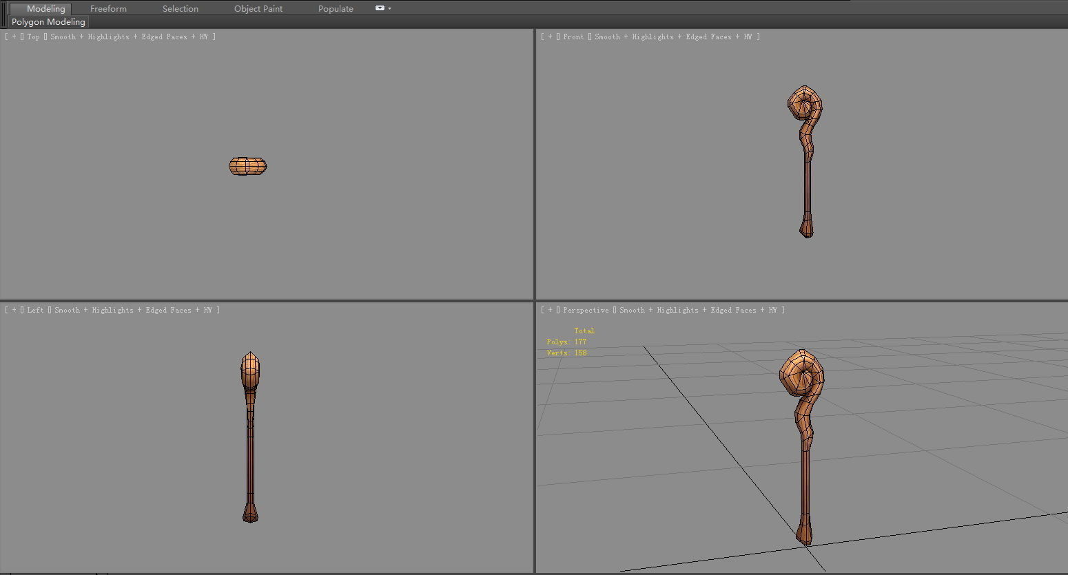 3D model Cartoon wooden staff - Magic Stick VR / AR / low-poly | CGTrader