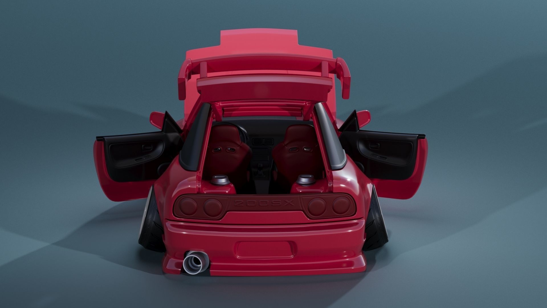 Nissan 200sx s13 tooned car model kit for 3d print 3D model 3D ...