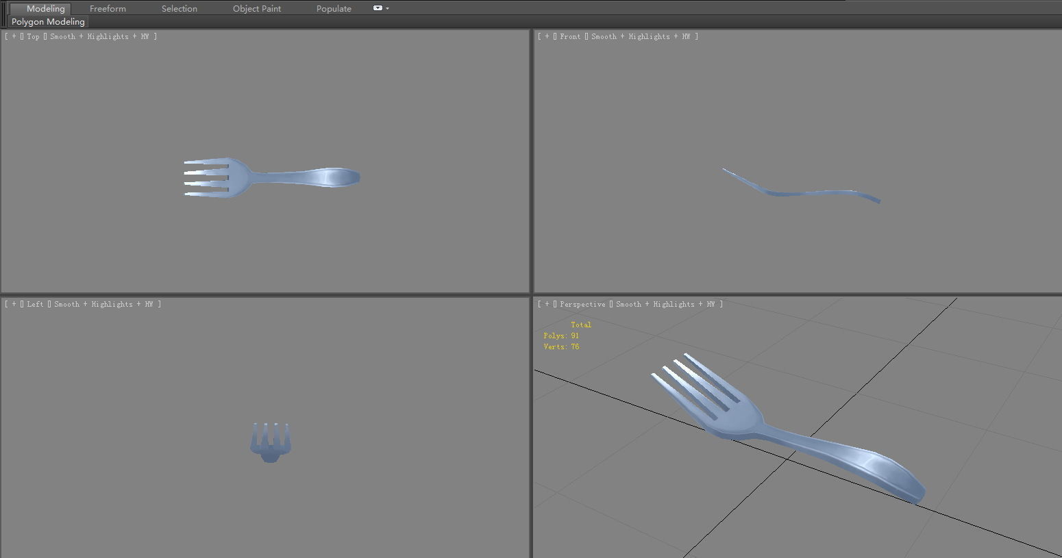 3D model Cartoon Silver Fork VR / AR / low-poly | CGTrader