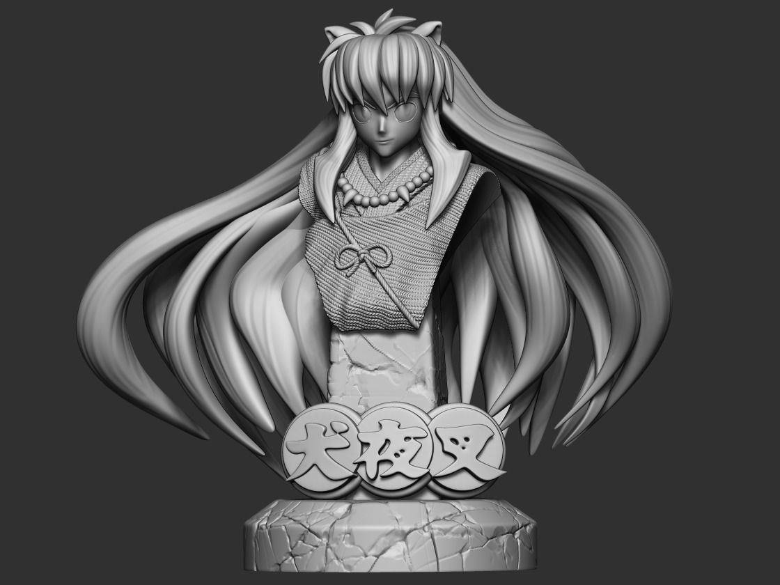 INUYASHA BUST 3D model 3D printable | CGTrader