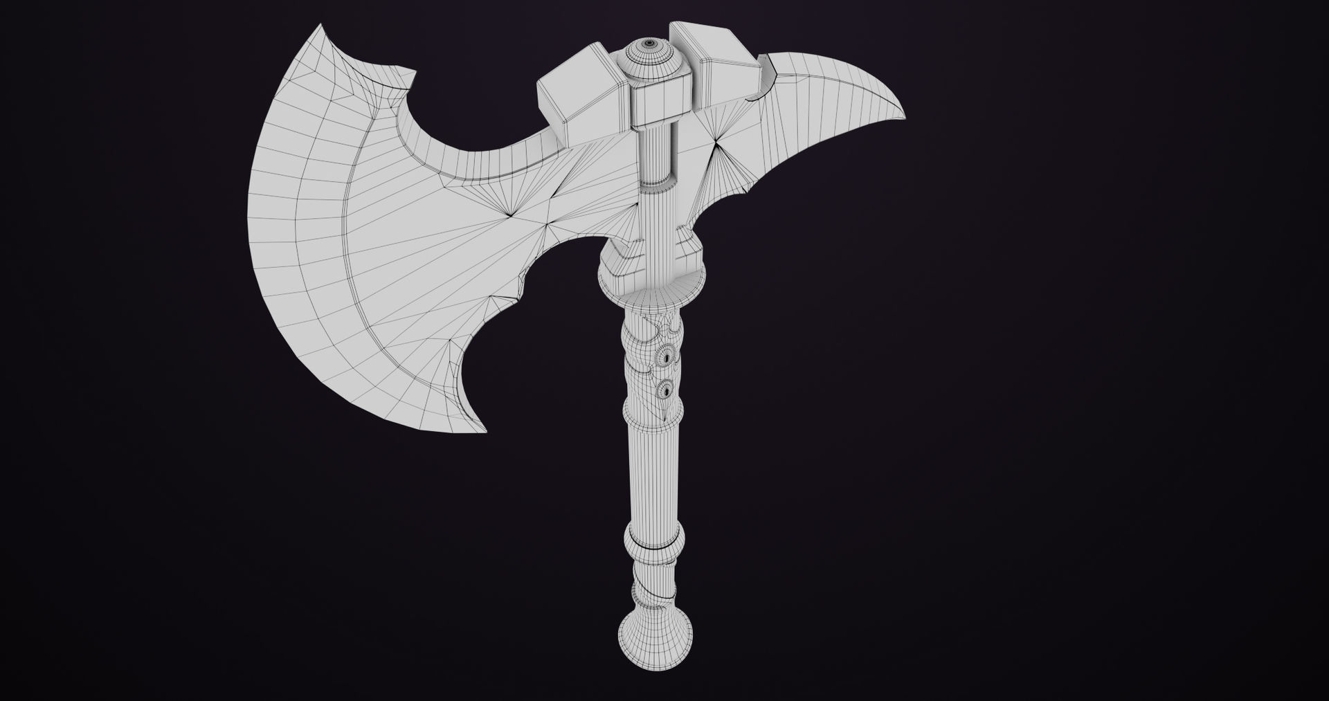 3D model Battle Axe 08 All PBR Unity UE Textures Included VR / AR / low ...