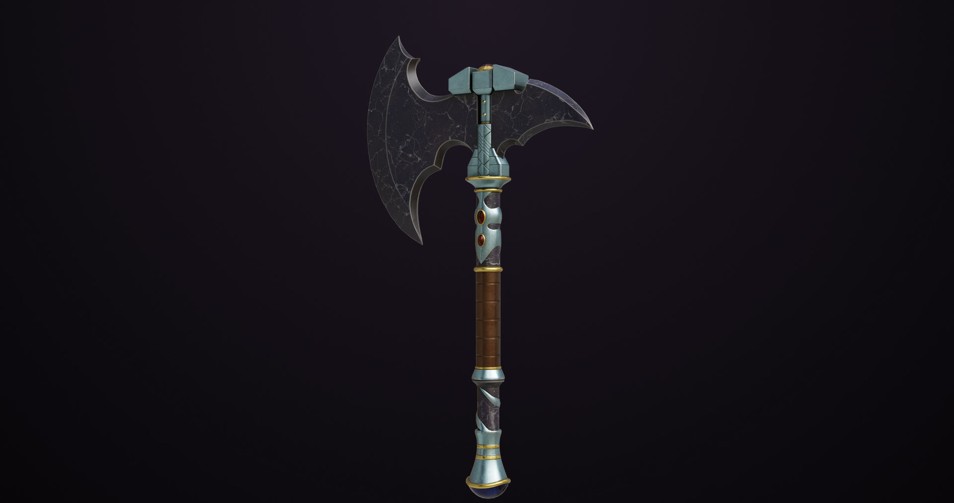 3D model Battle Axe 08 All PBR Unity UE Textures Included VR / AR / low ...