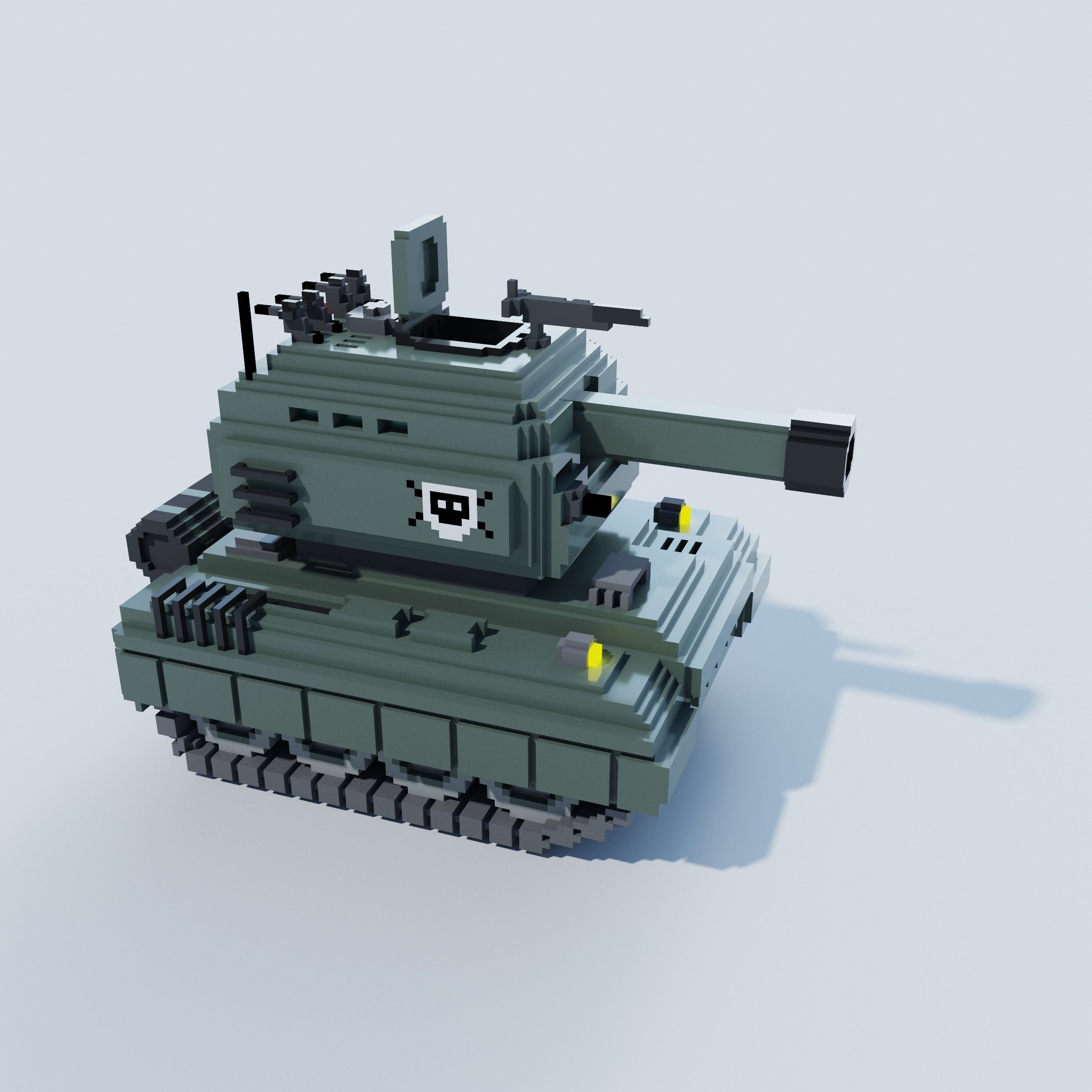 Little Green Tank -VoxelArt 3D model | CGTrader
