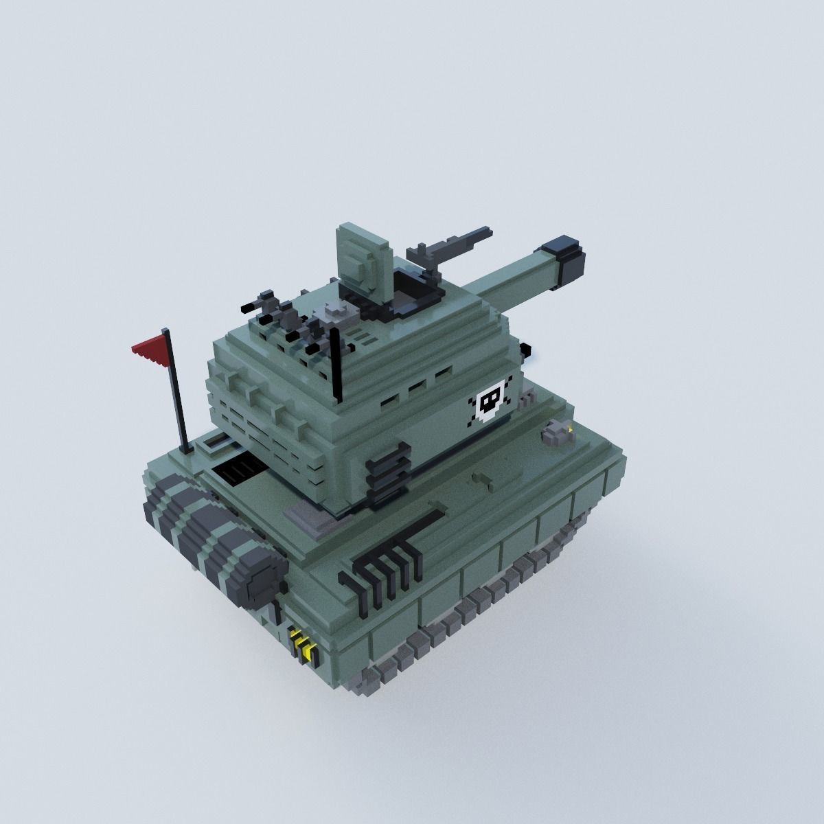 Little Green Tank -VoxelArt 3D model | CGTrader
