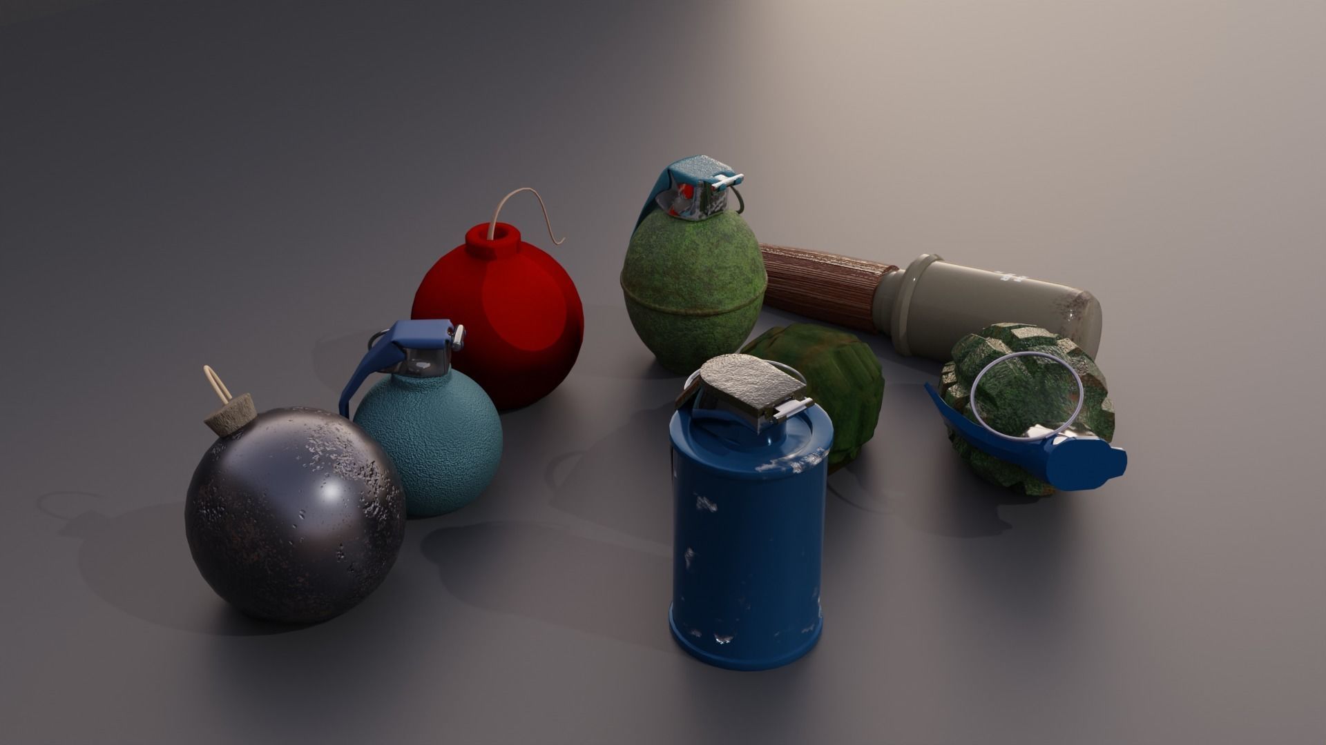 Granades Pack free VR / AR / low-poly 3D model | CGTrader