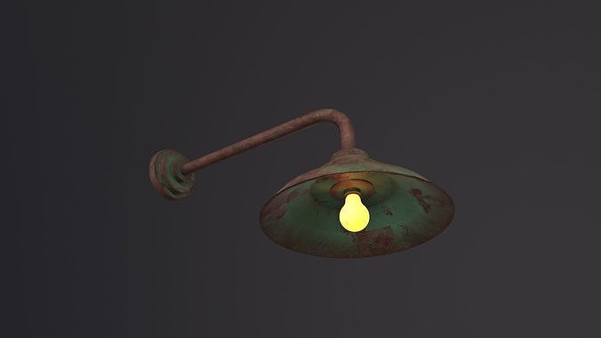 3D model Old Rusted Outdoor Wall Lamp 3D Model VR / AR / low-poly ...