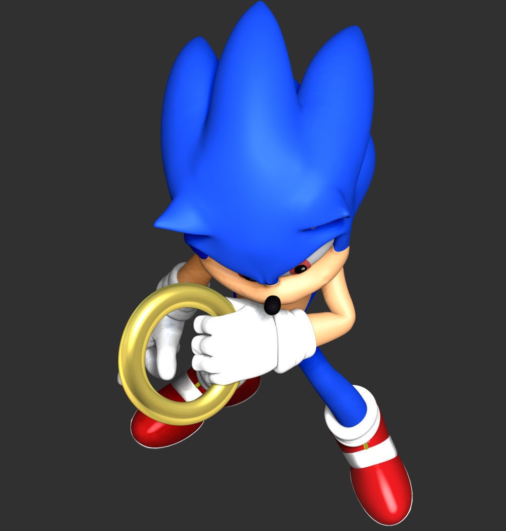 The Sonic Fanart 3D model 3D printable | CGTrader