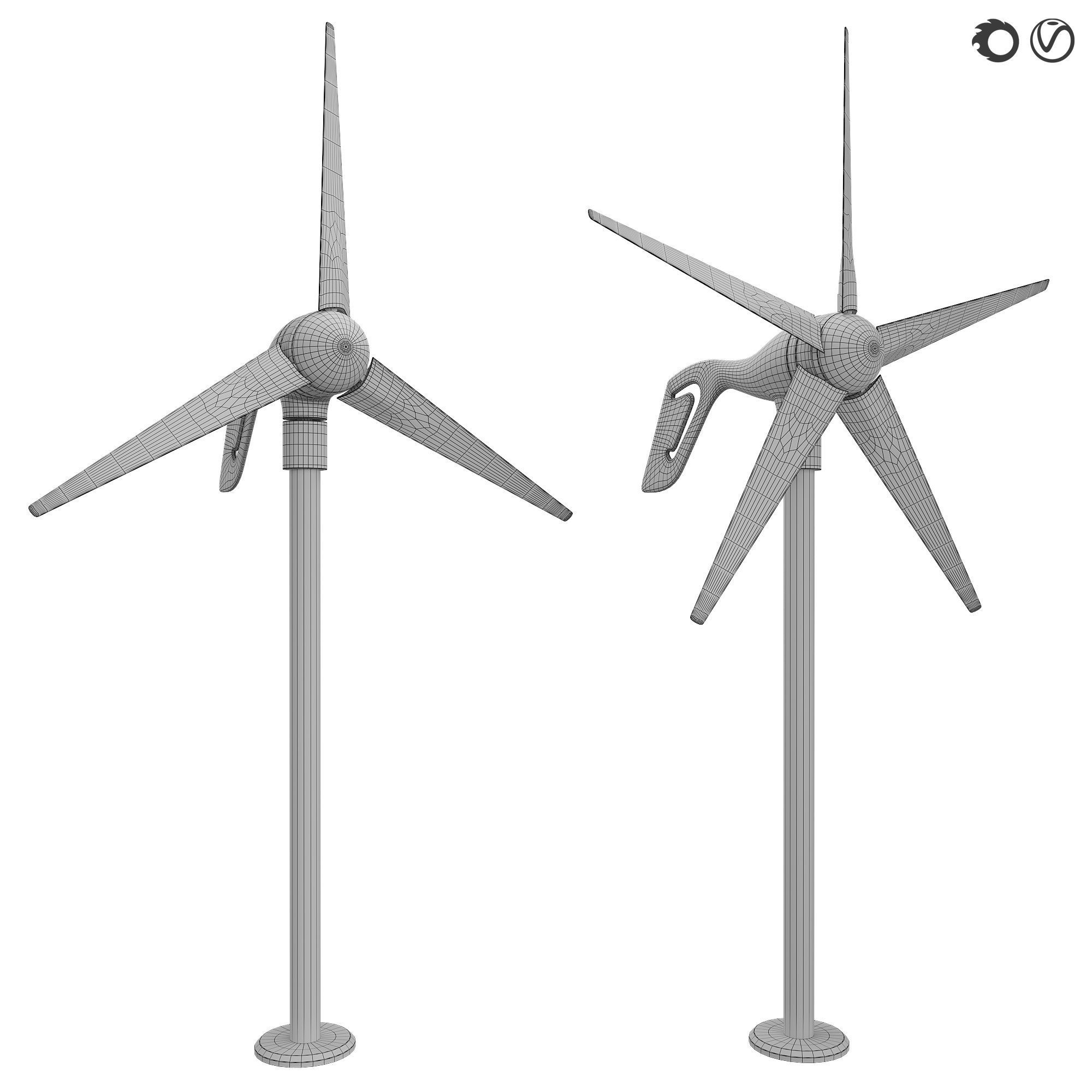 Wind turbine 3 and 5 Blades Wind Generator 3D model | CGTrader