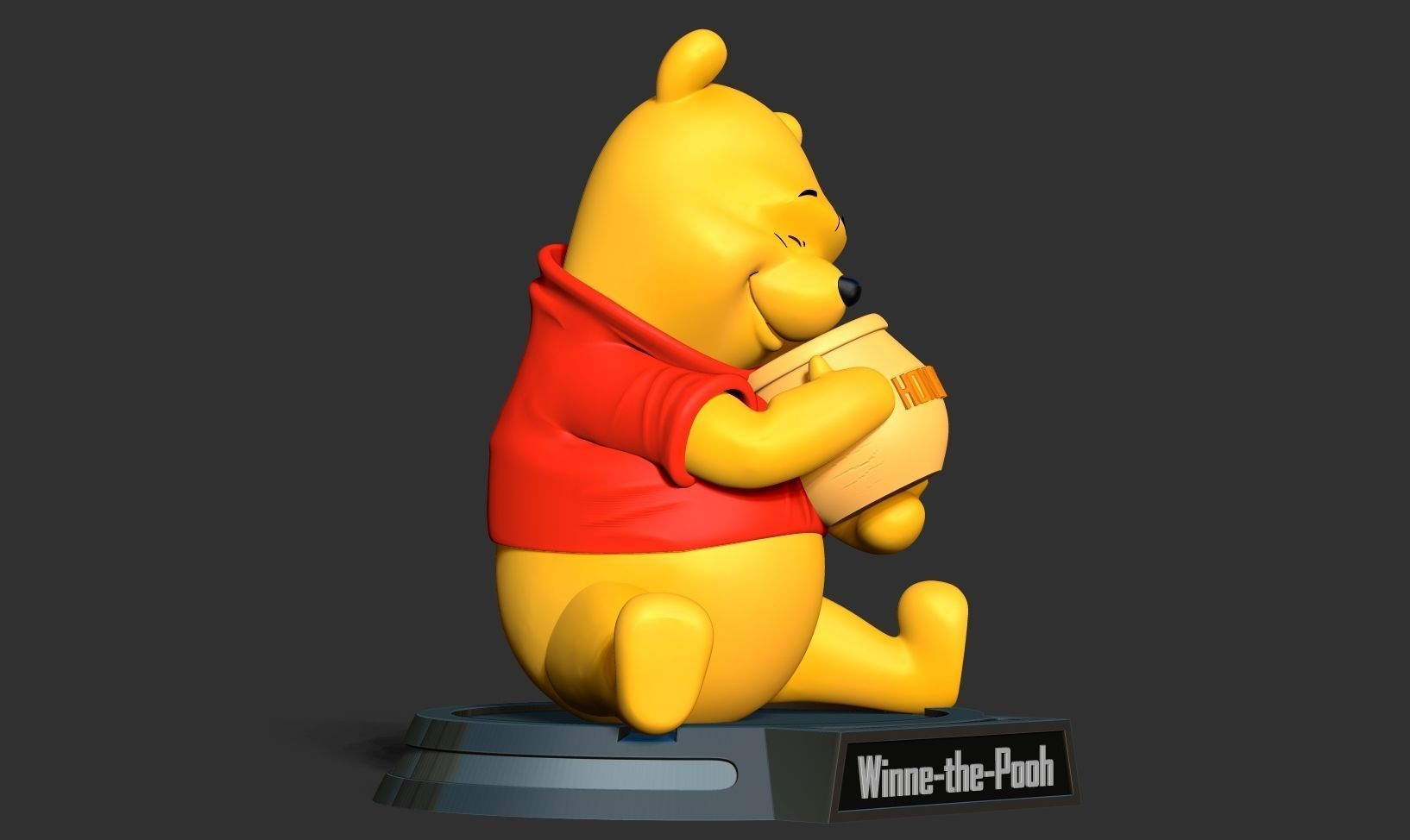 Pooh loves honey 3D model 3D printable | CGTrader