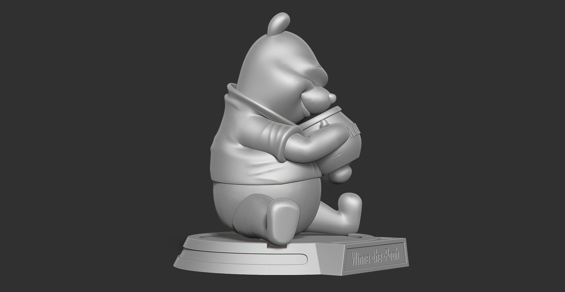 Pooh loves honey 3D model 3D printable | CGTrader