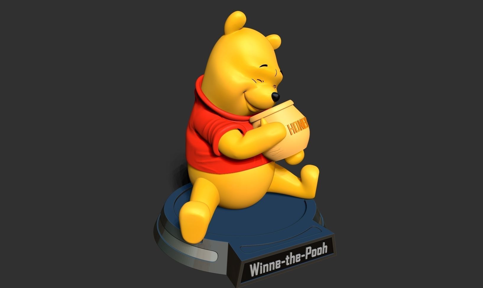 Pooh loves honey 3D model 3D printable | CGTrader