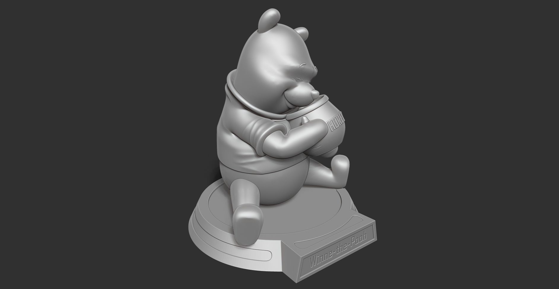 Pooh loves honey 3D model 3D printable | CGTrader