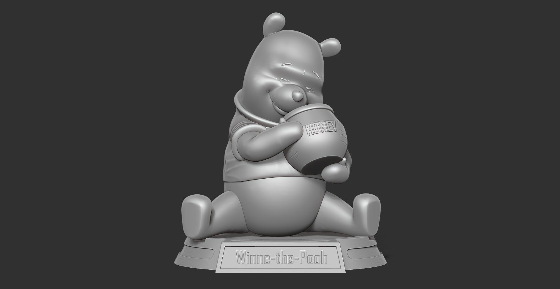 Pooh loves honey 3D model 3D printable | CGTrader
