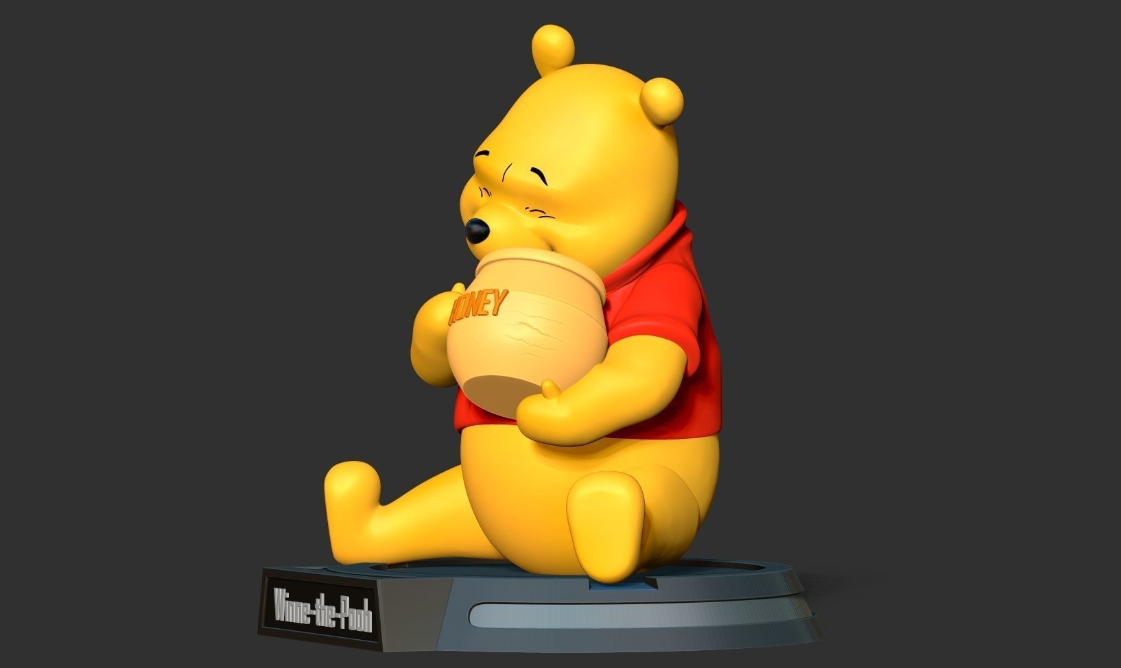 Pooh loves honey 3D model 3D printable | CGTrader