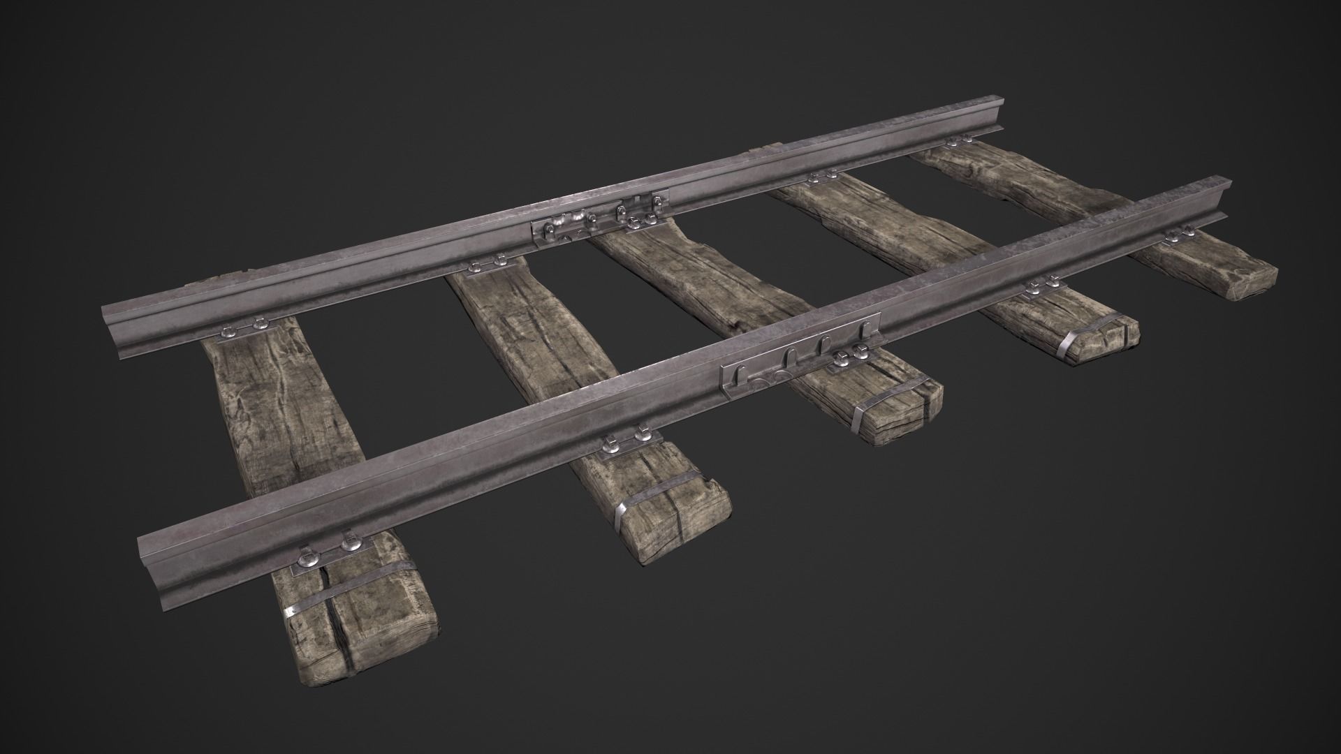 3D model Wooden Railway Tracks VR / AR / low-poly | CGTrader