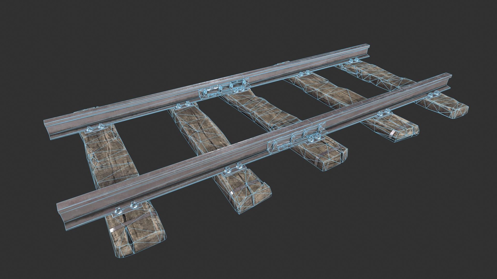 3D model Wooden Railway Tracks VR / AR / low-poly | CGTrader