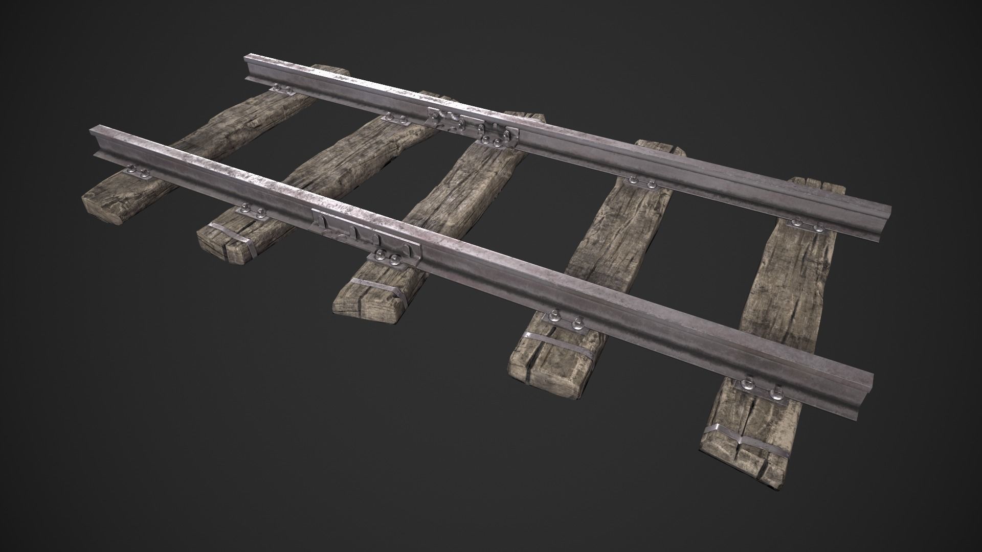 3D model Wooden Railway Tracks VR / AR / low-poly | CGTrader