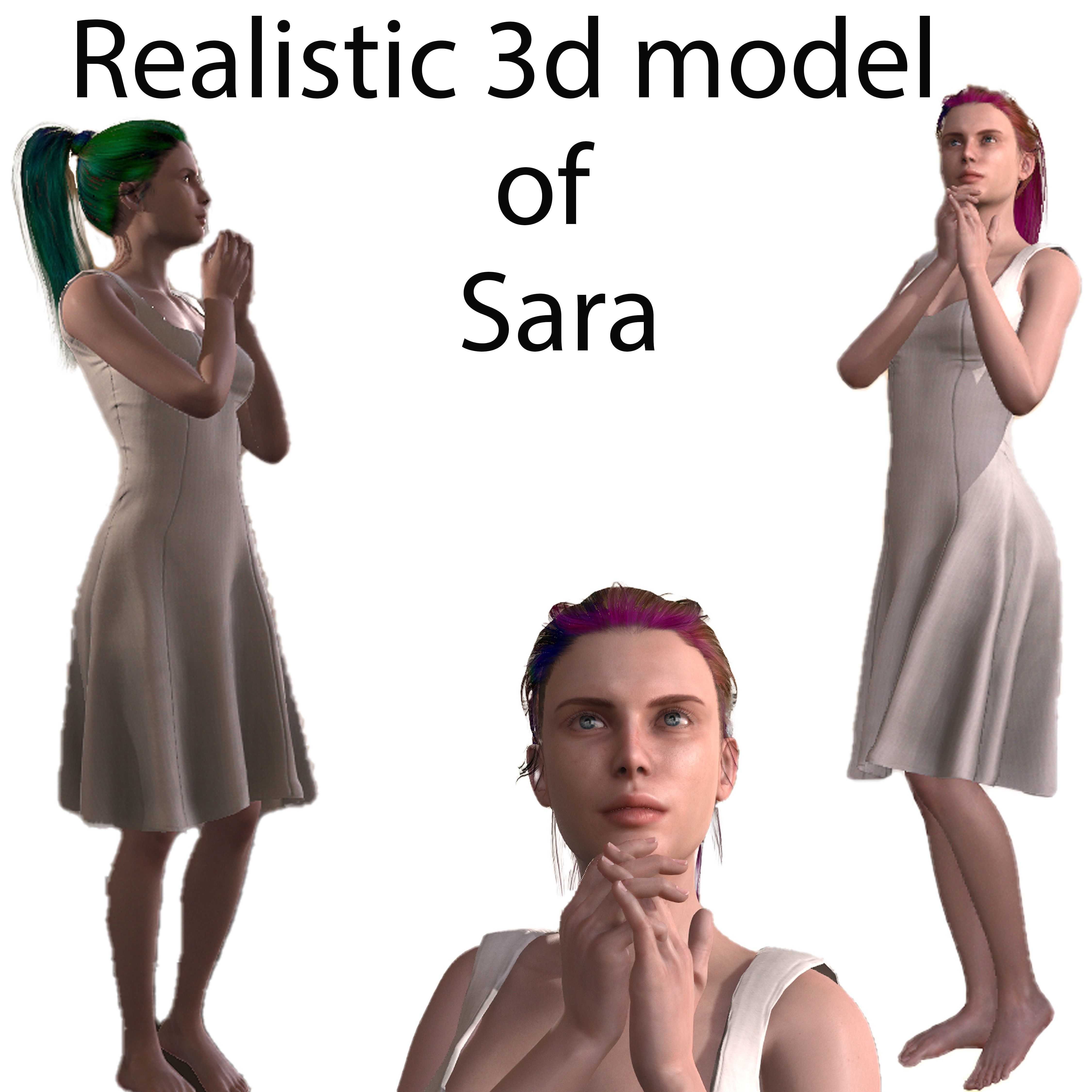3D model Sara Dunkirk VR / AR / low-poly | CGTrader