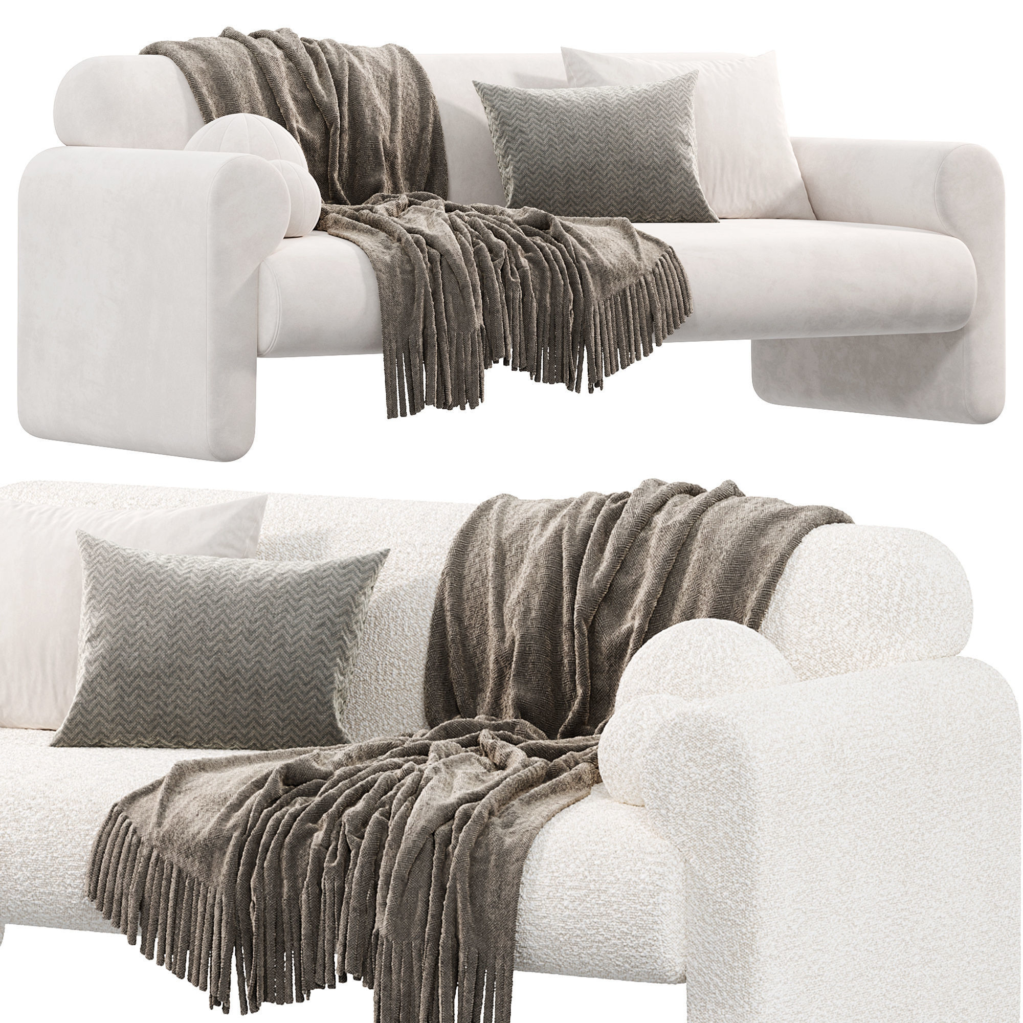 Gala Reverse Roll Arm Sofa by crateandbarrel 3D model | CGTrader