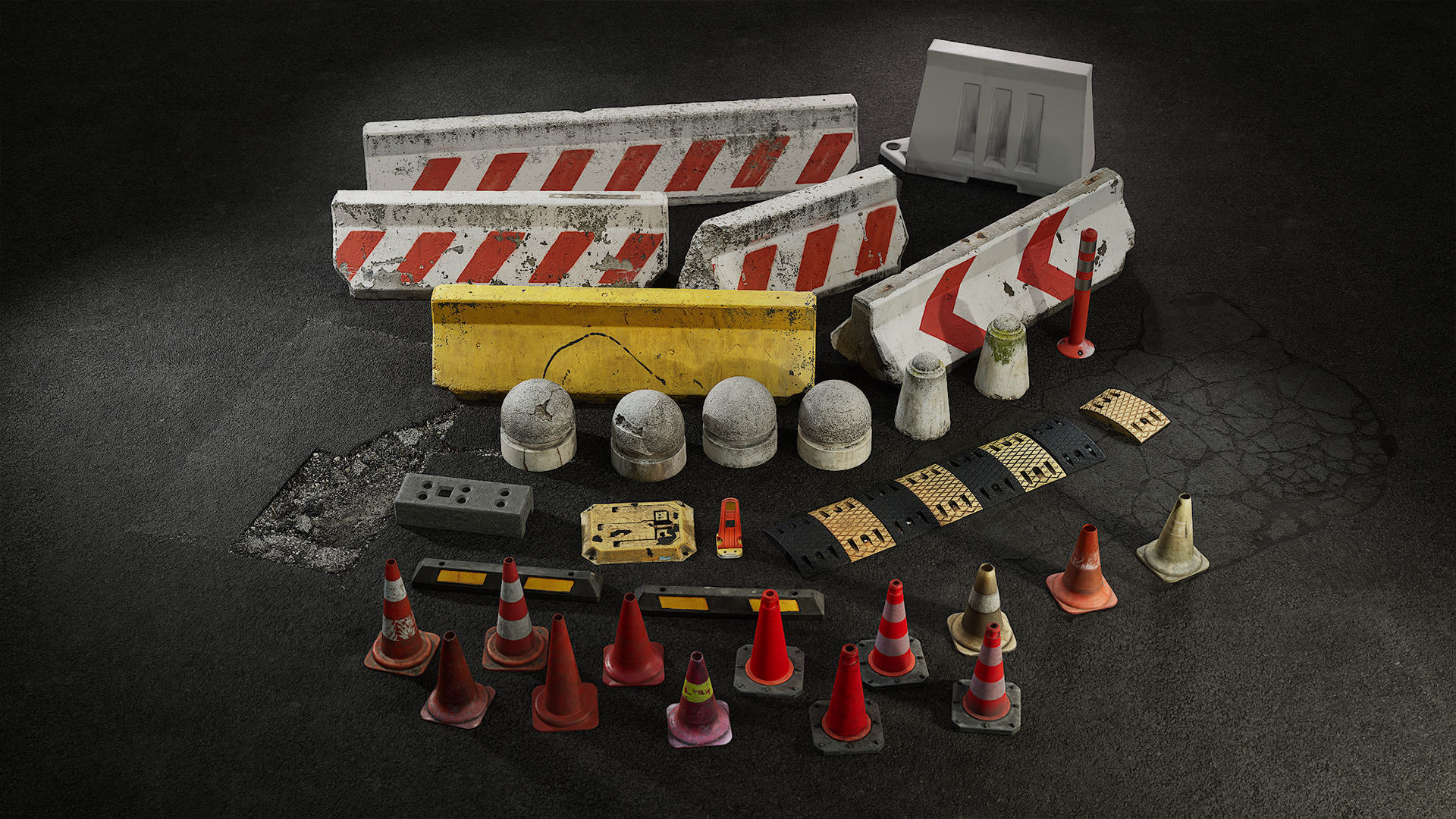 3D model Scanned Traffic Props Vol 1 VR / AR / low-poly | CGTrader