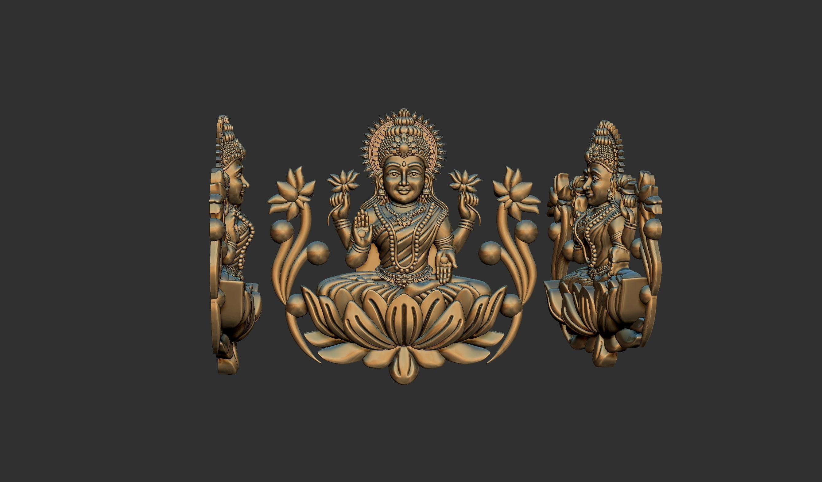 Traditional Dyes Lord Laxmi 3D model 3D printable | CGTrader