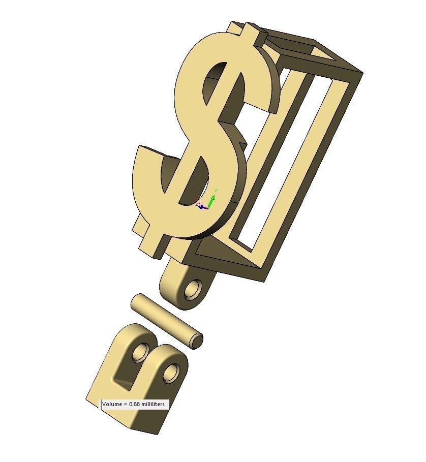 Dollar money bail link 3D model 3D printable | CGTrader