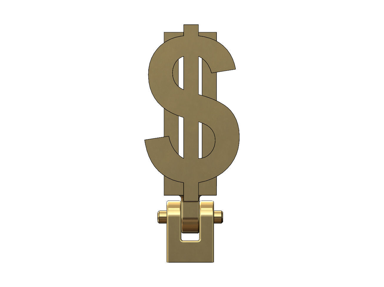 Dollar money bail link 3D model 3D printable | CGTrader