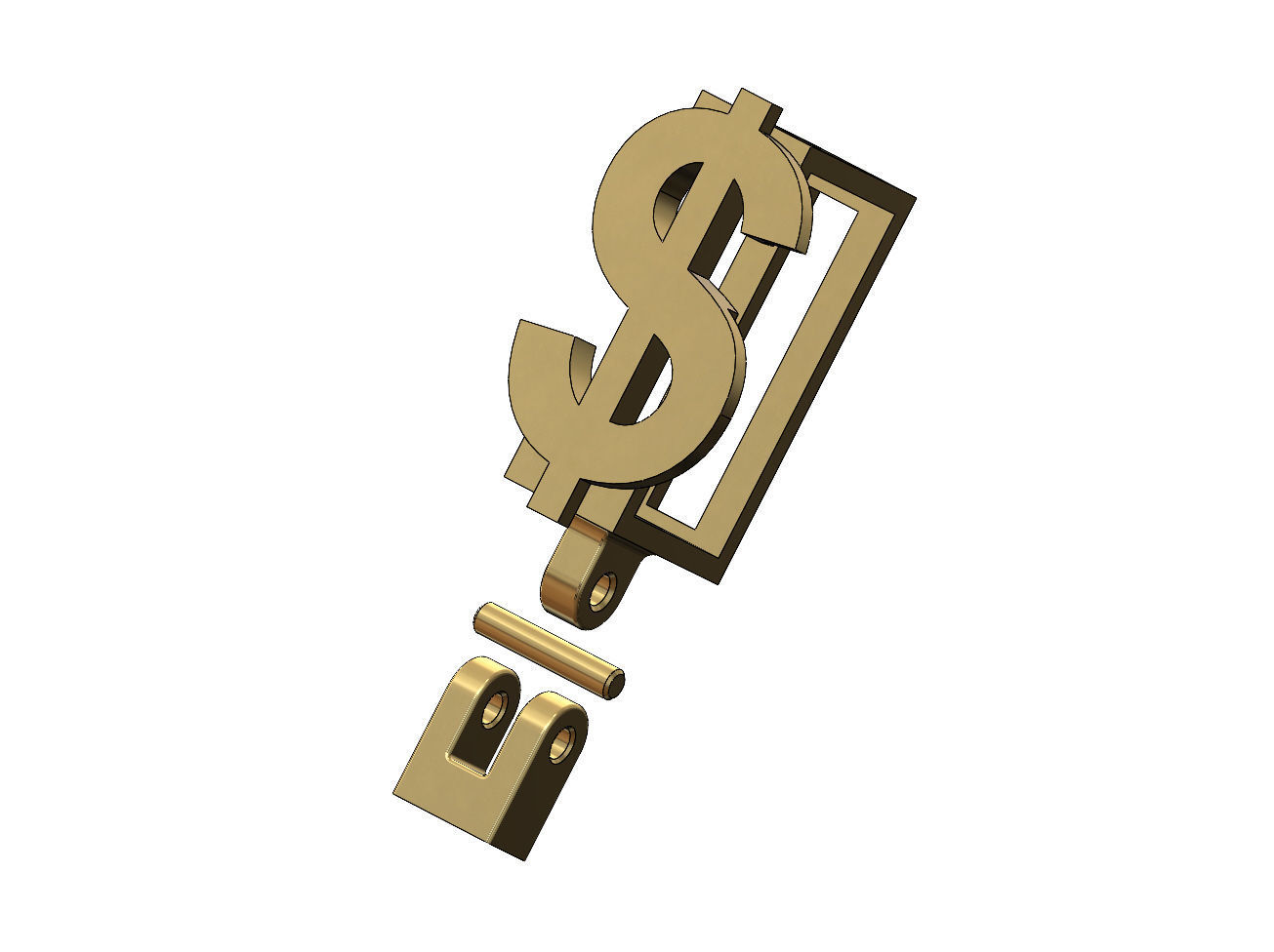 Dollar money bail link 3D model 3D printable | CGTrader