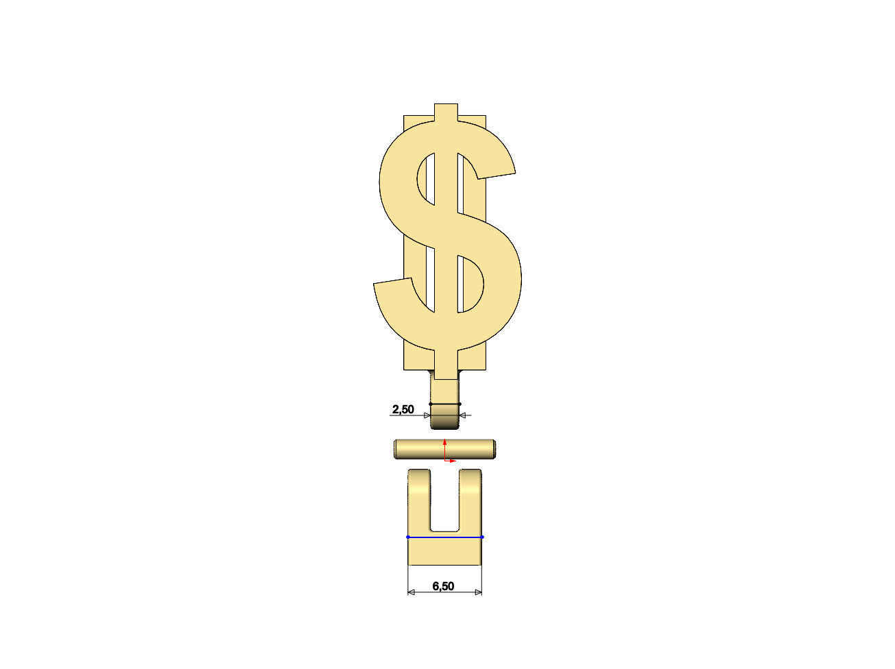 Dollar money bail link 3D model 3D printable | CGTrader