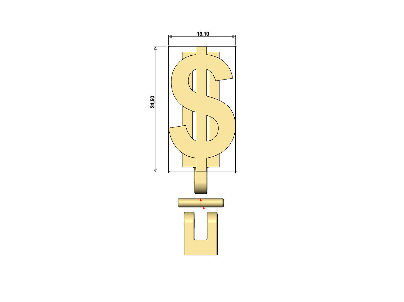Dollar money bail link 3D model 3D printable | CGTrader