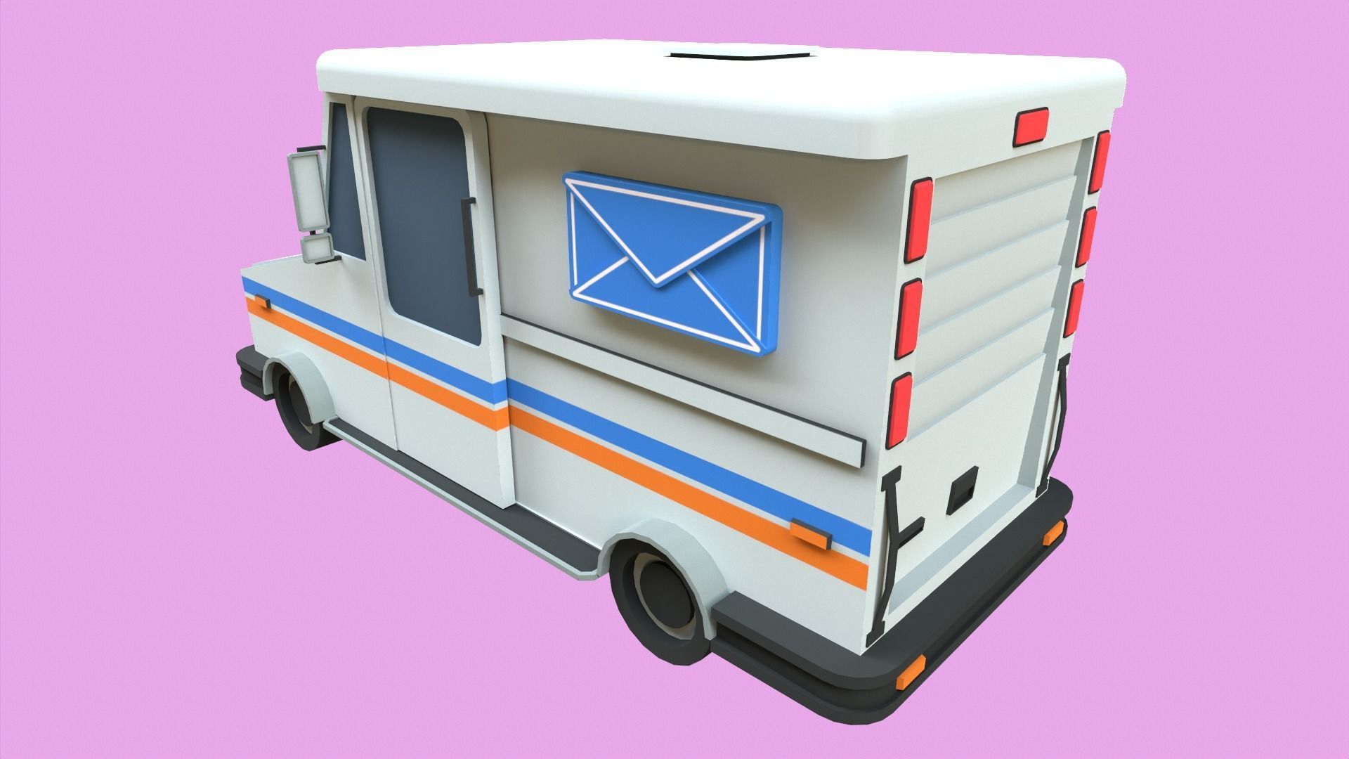 3D model Lowpoly Mail Truck VR / AR / low-poly | CGTrader