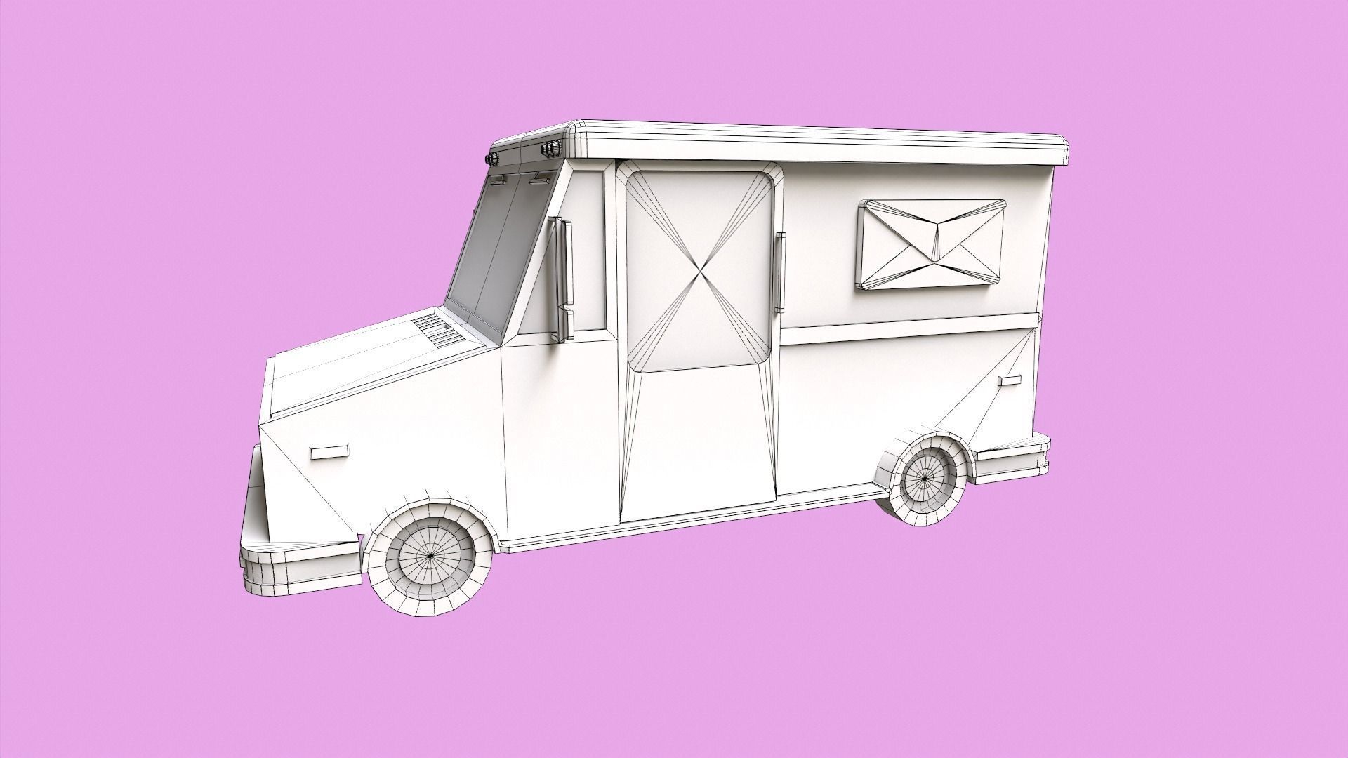 3D model Lowpoly Mail Truck VR / AR / low-poly | CGTrader