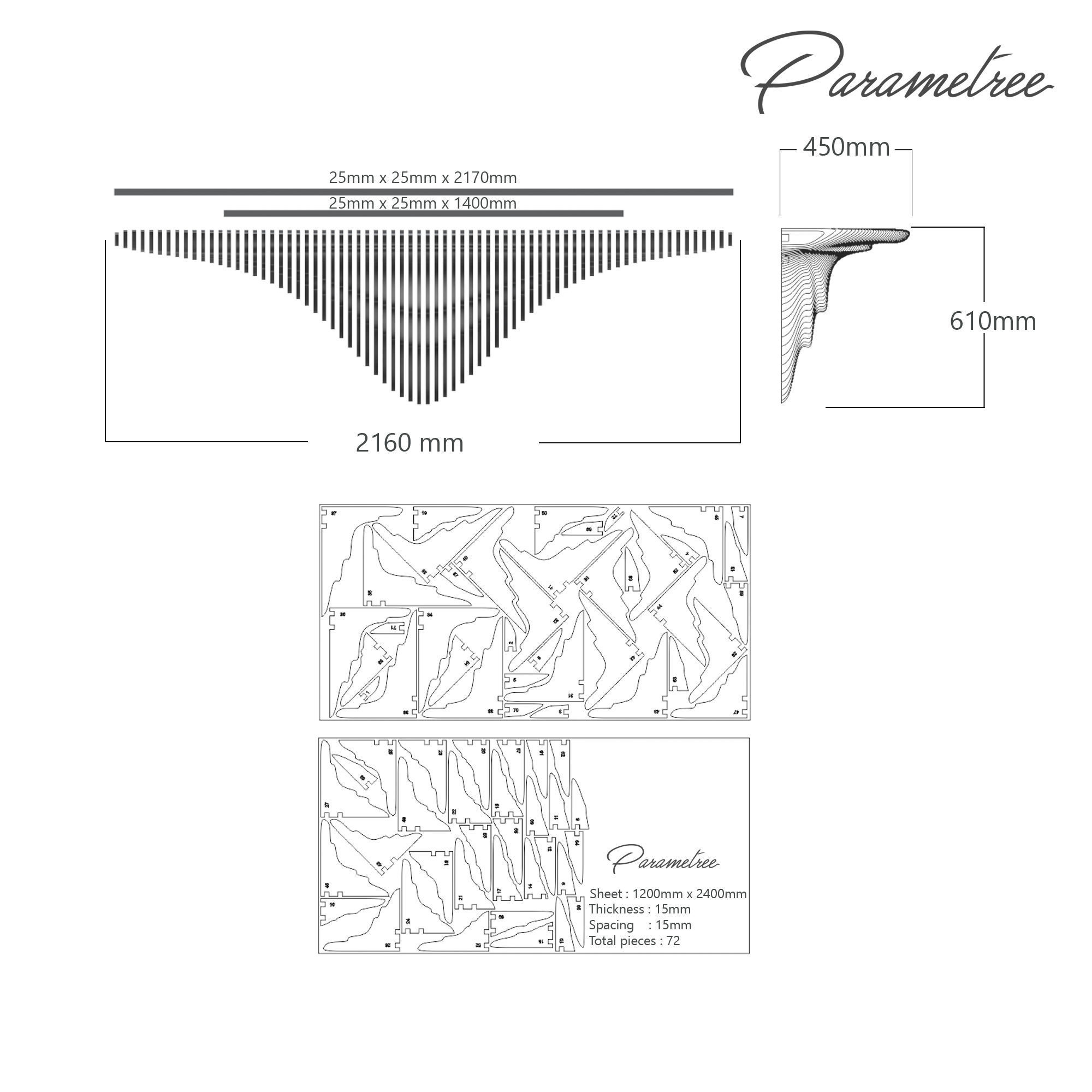 Parametric shelf 02 Design filesfor cnc cutting 3D model | CGTrader
