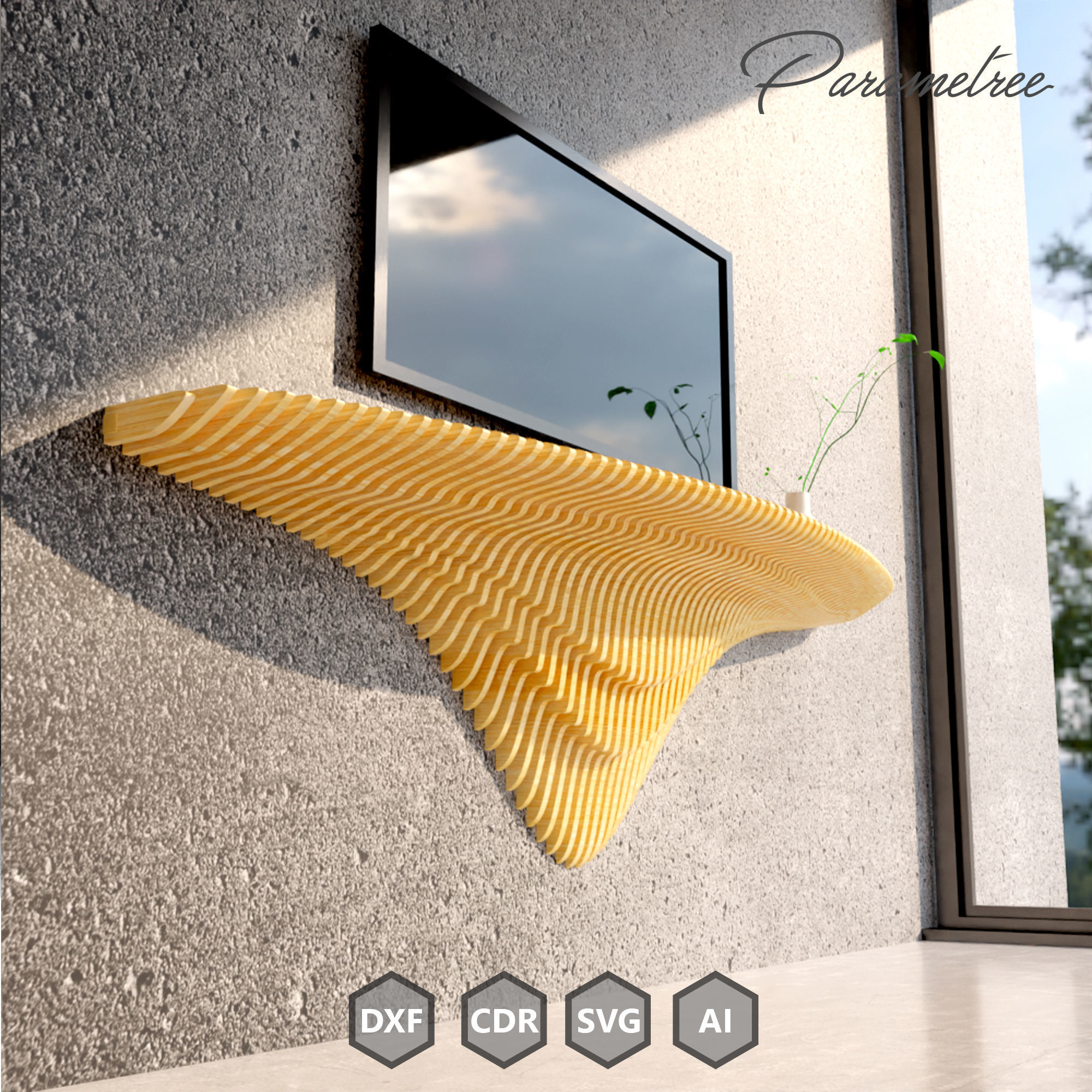 Parametric shelf 02 Design filesfor cnc cutting 3D model | CGTrader