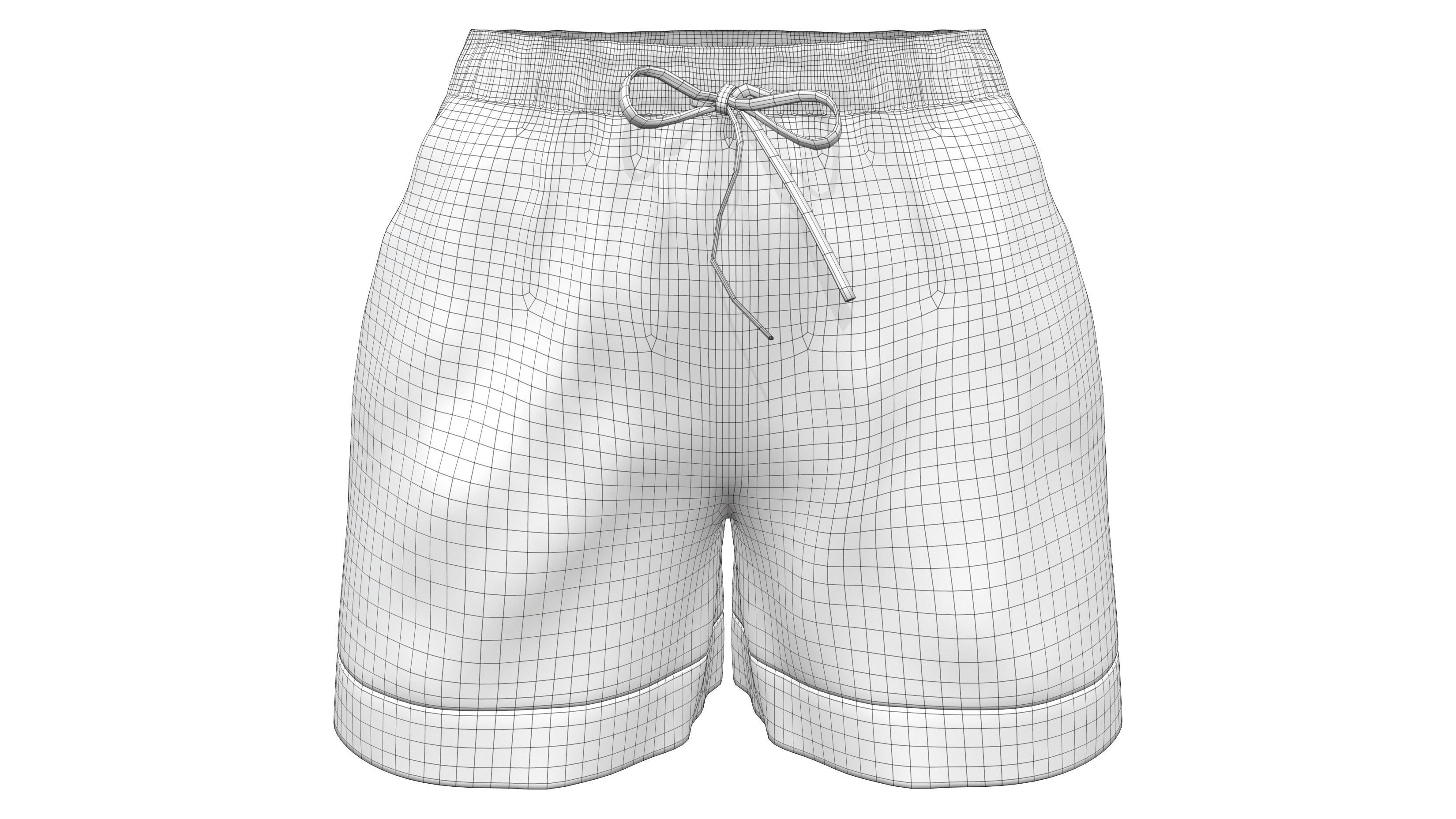 3D model Satin Sleepwear Shorts VR / AR / low-poly | CGTrader