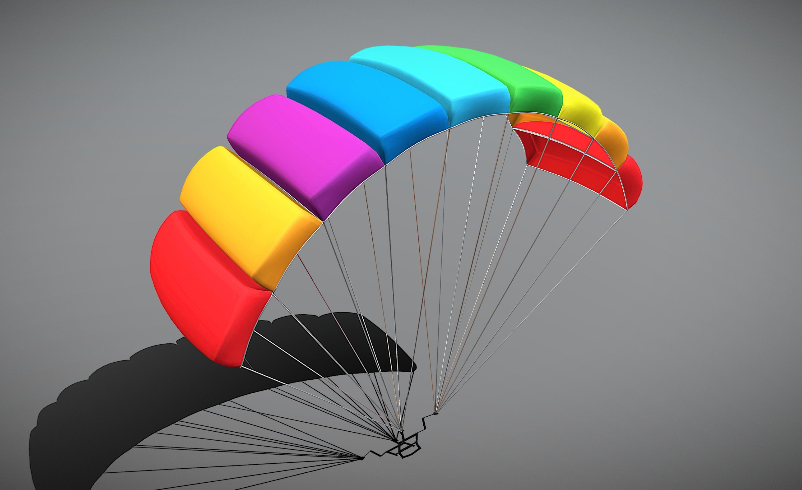 3D model 2 Parachutes VR / AR / low-poly | CGTrader