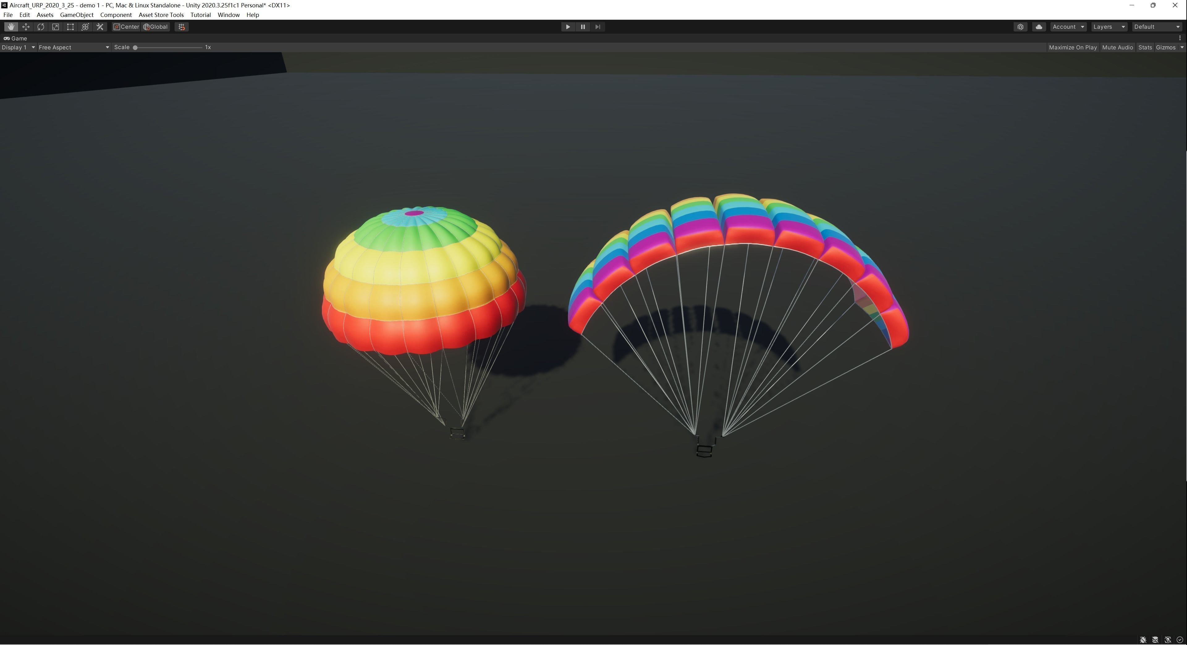 3D model 2 Parachutes VR / AR / low-poly | CGTrader