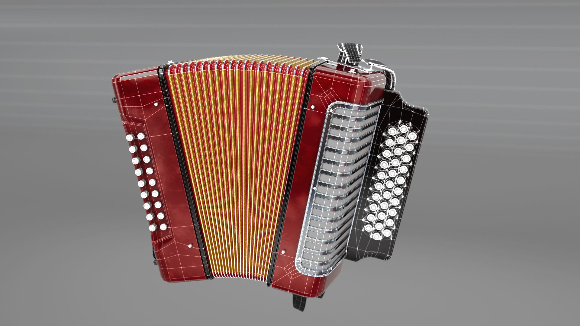 Button accordion 3D model | CGTrader