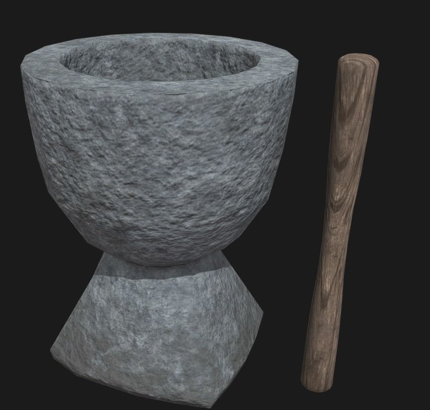 3D model Korean Traditional Mortar Jeolgu 01-02 VR / AR / low-poly ...