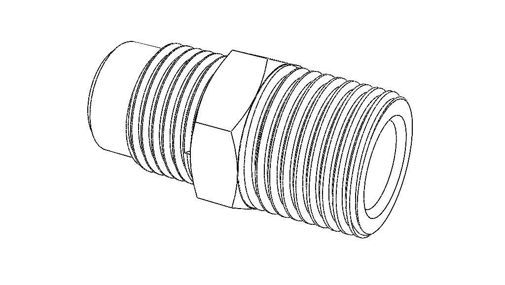 Parker Male Connector 48F Series 3D model rigged | CGTrader