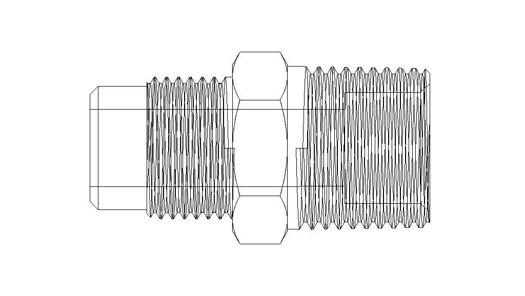 Parker Male Connector 48F Series 3D model rigged | CGTrader