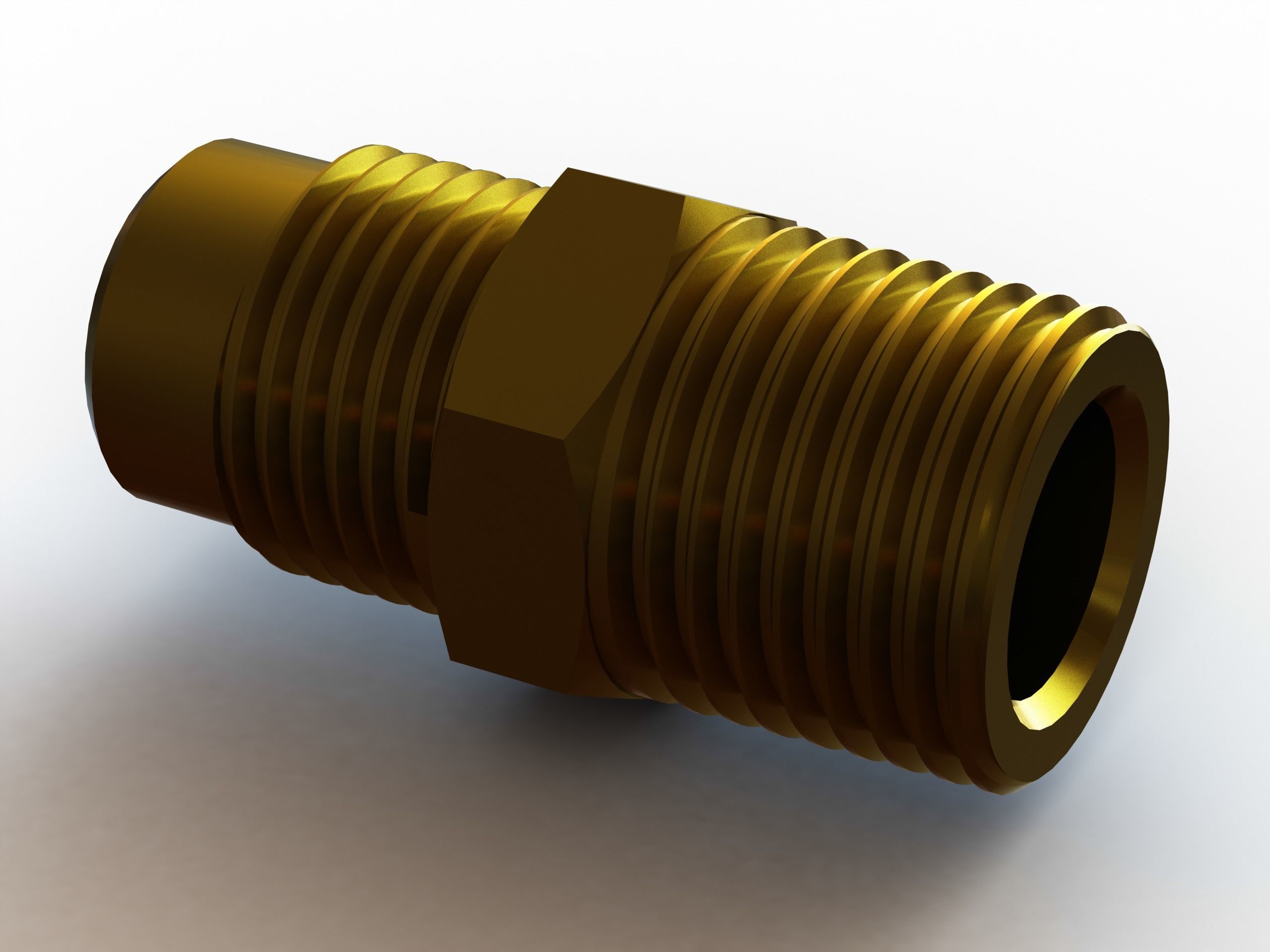 Parker Male Connector 48F Series 3D model rigged | CGTrader