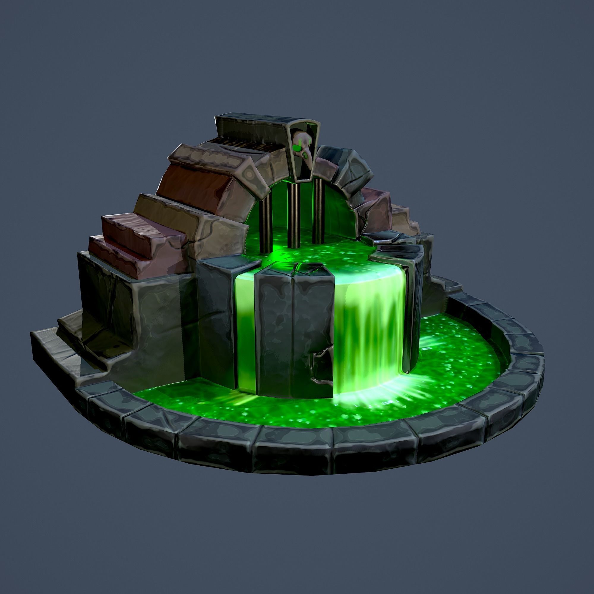 3D model Stylized fountains set - PBR Game Ready VR / AR / low-poly ...